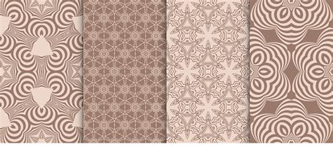 꽃 디자인의 요소와 4 기하학적 인 패턴의 설정 패션 벡터 일러스트입니다 원활한 패턴 0명에 대한 스톡 벡터 아트 및 기타 이미지 0명 곡선 기하 Istock