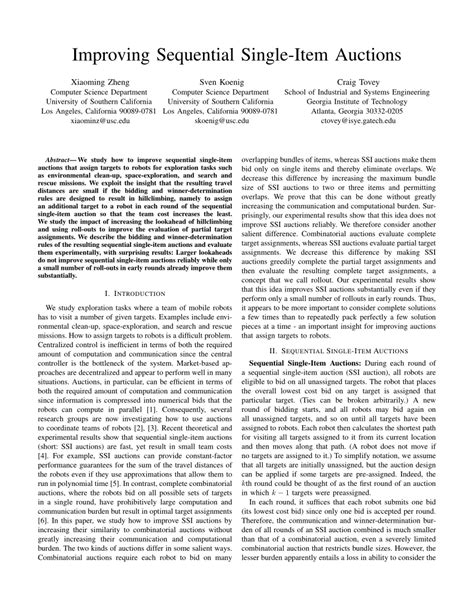 Pdf Improving Sequential Single Item Auctions