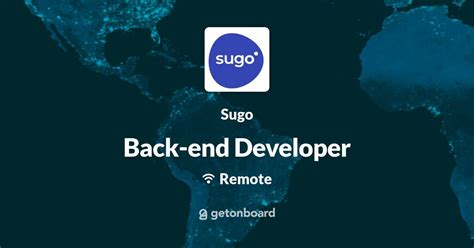 back end developer at sugo remote work from home get on board