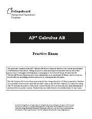 AP Calculus AB Practice Exam Test Your Skills And Prepare For Course Hero