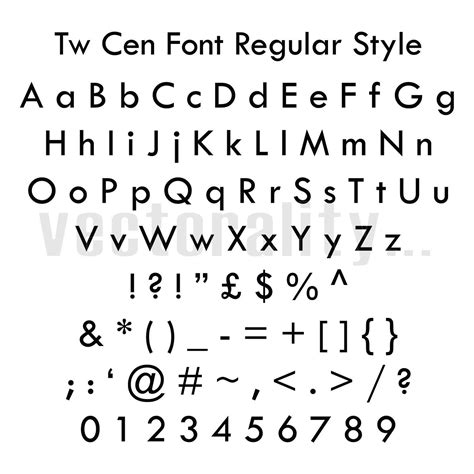 Tw Cen Font Regular Style Alphabet Numbers Letters Vector Art Etsy Letter Vector Old