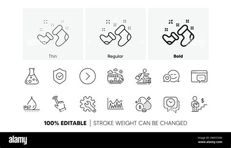 chemistry lab waterproof and seo message line icons for web app