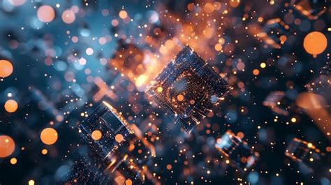 Premium Photo Abstract Network Of Blue And Orange Particles