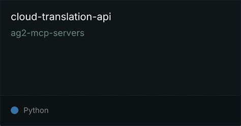 Cloud Translation Api Mcp Server Glama