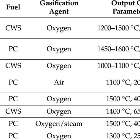 Industrial Entrained Flow Gasification Processes Cws Coal Water