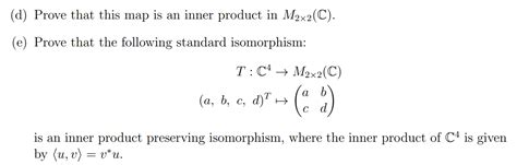 Exercise We Define An Inner Product On A Complex Chegg
