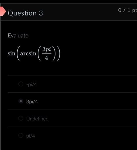 Solved -pi/4 3pi/4 Undefined pi/4 | Chegg.com