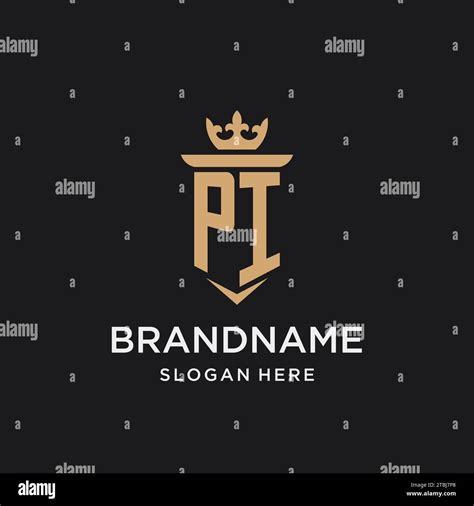 Pi Monogram With Medieval Style Luxury And Elegant Initial Logo Design