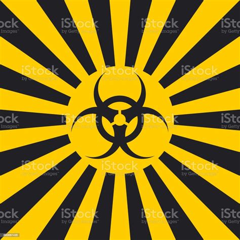 생물학적 위험 기호 위험한 팝 아트 스타일 벡터 서명 이온화 생물 노란색과 검은색 광선 건설 산업에 대한 스톡 벡터 아트 및 기타 이미지 건설 산업 검은색 경계