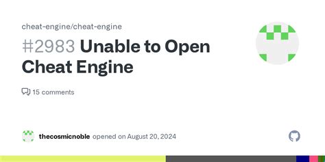 unable to open cheat engine · issue 2983 · cheat engine cheat engine