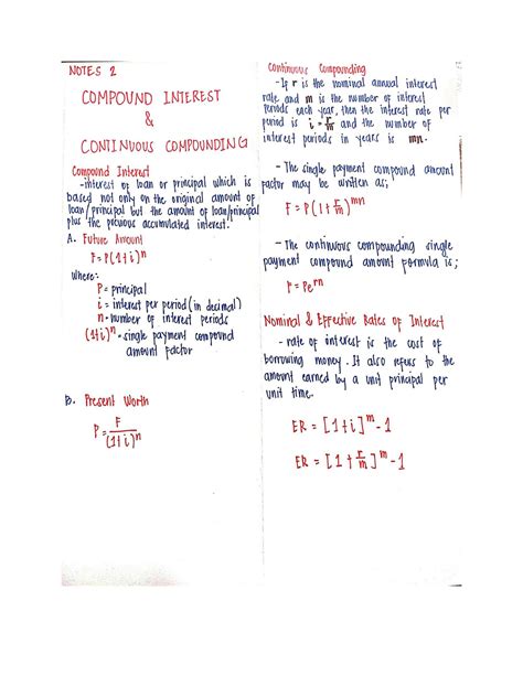 Solution Engineering Economy Compound Interest Continuous Compounding Lecture Notes With Solved