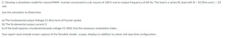 Solved Develop A Simulation Model For Natural PWM Chegg