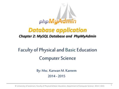 Mysql Database With Phpmyadmin Pptx Databases Computer Software