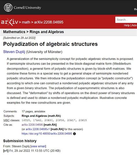 Steven Duplij On Linkedin Arity Algebraicstructure Field Ring Heteromorphism Homomorphism…