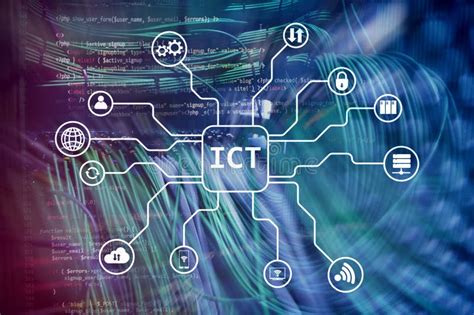 ICT Information And Communications Technology Concept On Server Room