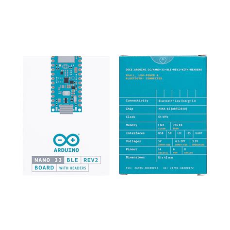 Arduino Nano 33 Ble Rev2 Avec Headers Bastelgarage Boutique En Ligne