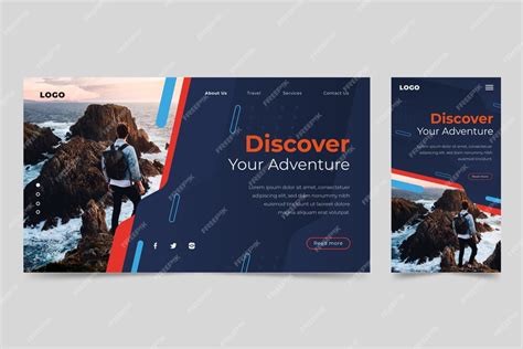 여행 방문 페이지 템플릿 무료 벡터