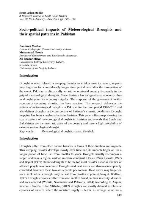 Pdf Socio Political Impacts Of Meteorological Droughts And Their