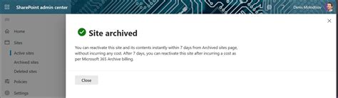 Archive SharePoint Online Sites Using M Archive Feature Denis Molodtsov Blog
