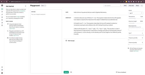 api gpt 4 turbo preview has output in latex format in math api
