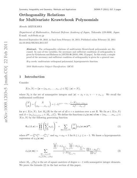 Pdf Orthogonality Relations For Multivariate Krawtchouk Polynomials