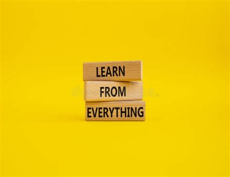 Learn From Everything Symbol Concept Words Learn From Everything On Wooden Blocks Beautiful