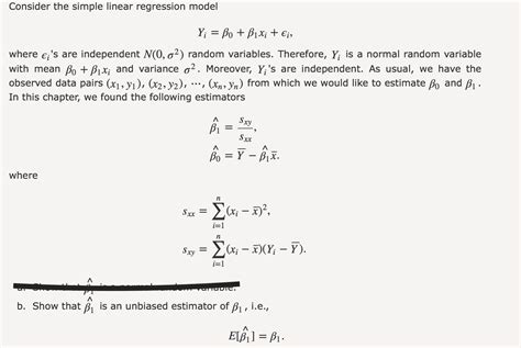 Solved Consider The Simple Linear Regression Model Yi