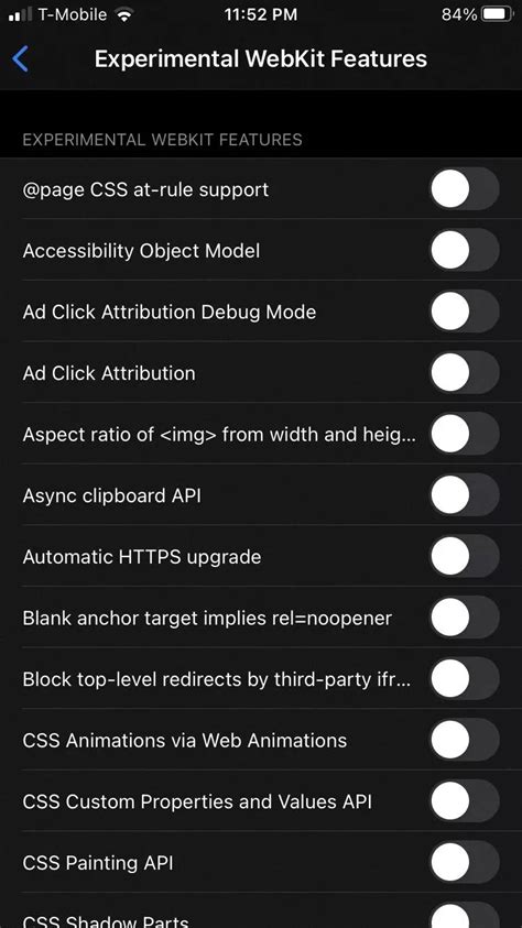 Which Experimental Webkit Features Should Be Turned On Devicemag