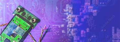 Hand Made Robot On The Blurred Chips Arduino Platform DIY AI STEAM Purple Background Stem