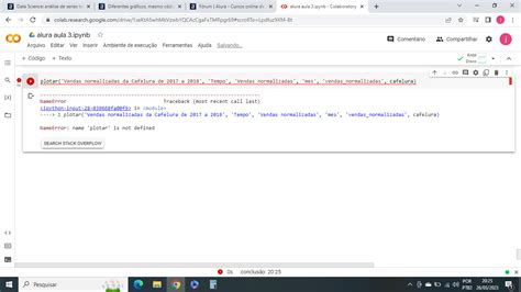Bug Problema Data Science análise de series temporais Alura Cursos online de tecnologia