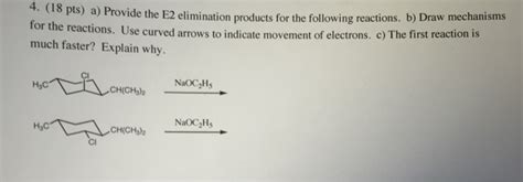Solved A) Provide the E2 elimination products for the | Chegg.com