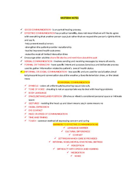 Coa Lec Reviewer Term 2 Midterm Notes Good Communication Is An Part Of Healing Process