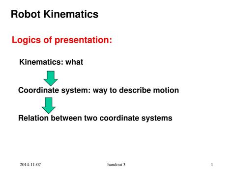 PPT Robot Kinematics PowerPoint Presentation Free Download ID