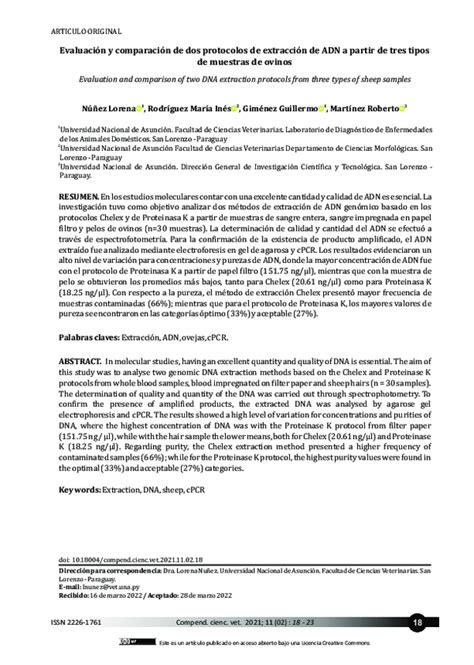Evaluation And Comparison Of Two Dna Extraction Protocols From Three