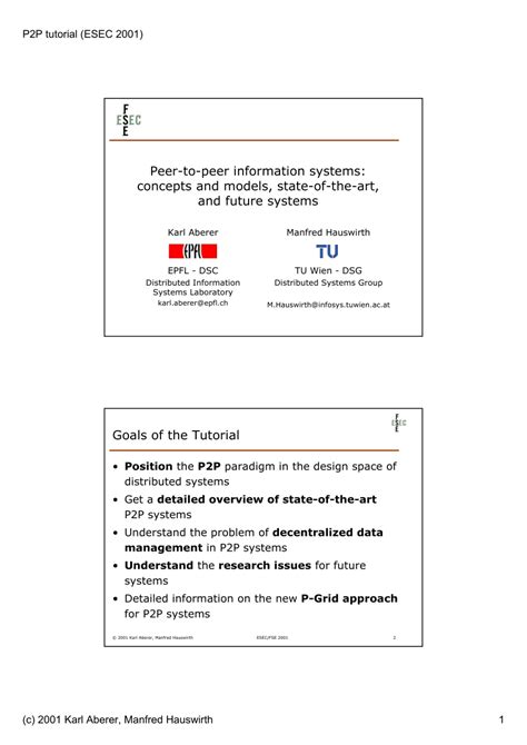 Pdf Peer To Peer Information Systems Concepts And Models State Of