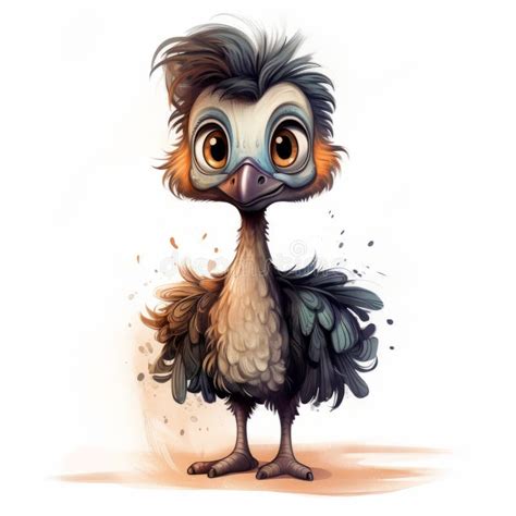 миленькая картинка эму с изображением изящного кутекорского стиля Стоковое Изображение