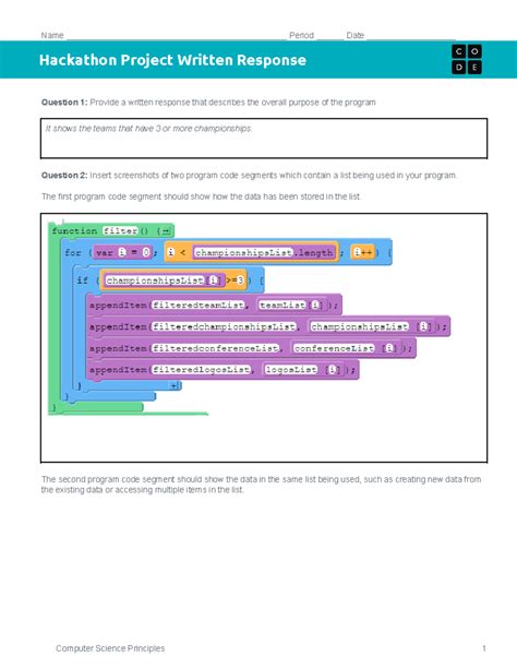 copy of copy of csp unit 6 hackathon project written response name