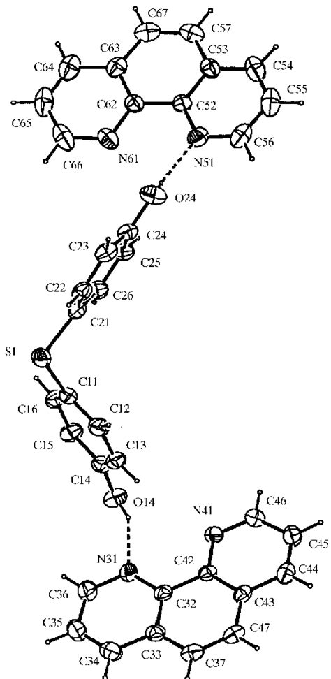 The Asymmetric Unit Of Compound 2 Showing The Atomlabelling Scheme