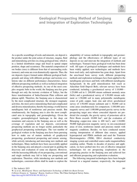 PDF Geological Prospecting Method Of Sanjiang And Integration Of Exploration Technologies