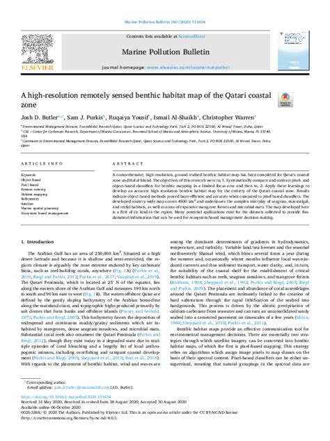 Pdf A High Resolution Remotely Sensed Benthic Habitat Map Of The