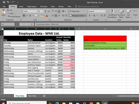 Excel Services Of Data Cleaning Formating Merge Split Formula