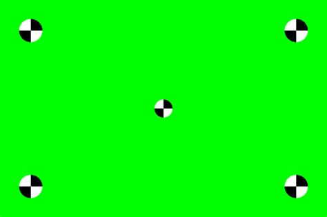 Vfx 모션 트래킹 마커가 있는 그린 스크린 영화 산업을 위한 템플릿입니다 비디오 메이커 악기 트랙 포인트가 있는 크로마 키 컬러 비디오 푸티지 벡터 그림입니다 뒤쫓음에