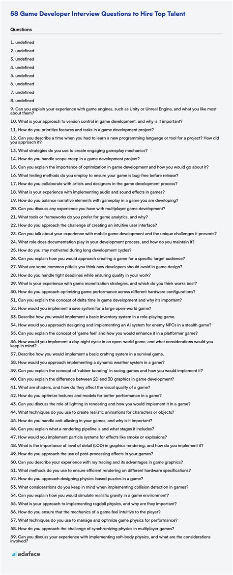 58 Game Developer Interview Questions Adaface