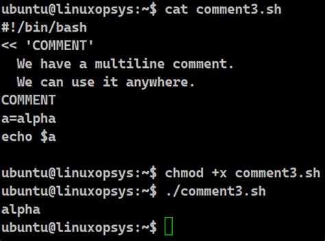 how to comment code in bash script