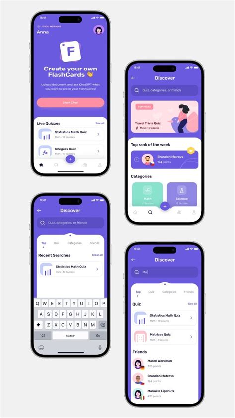 quiz and flashcards app ui in 2024 flashcard app card ui flashcards