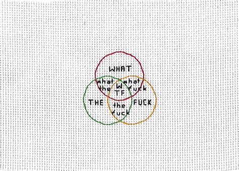 WTF Venn Diagram Cross Stitch NEMAA