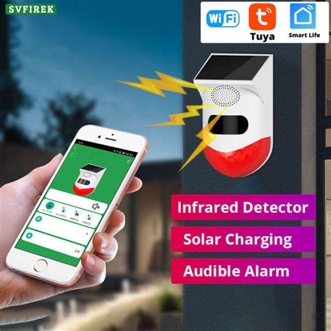 Wifi Solar Energy Alarm Outdoor Sound And Light Alarm Infrared Detector High Decibel Waterproof