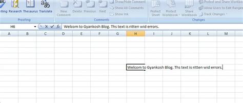 Review Your Report By Using Spell Check In Excel