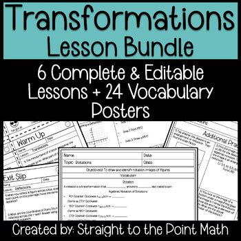 Geometry Transformations Guided Notes And Vocabulary Bundle TpT