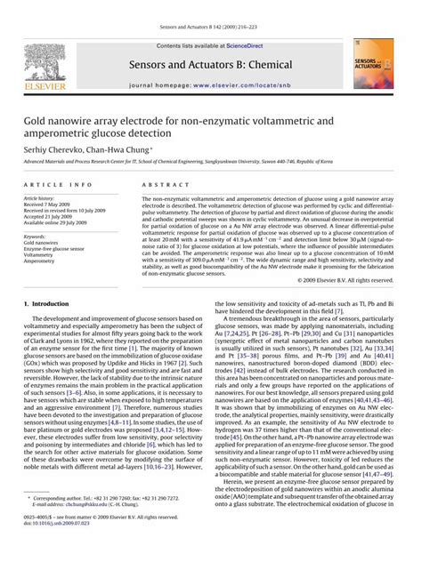 Pdf Gold Nanowire Array Electrode For Non Enzymatic Voltammetric And